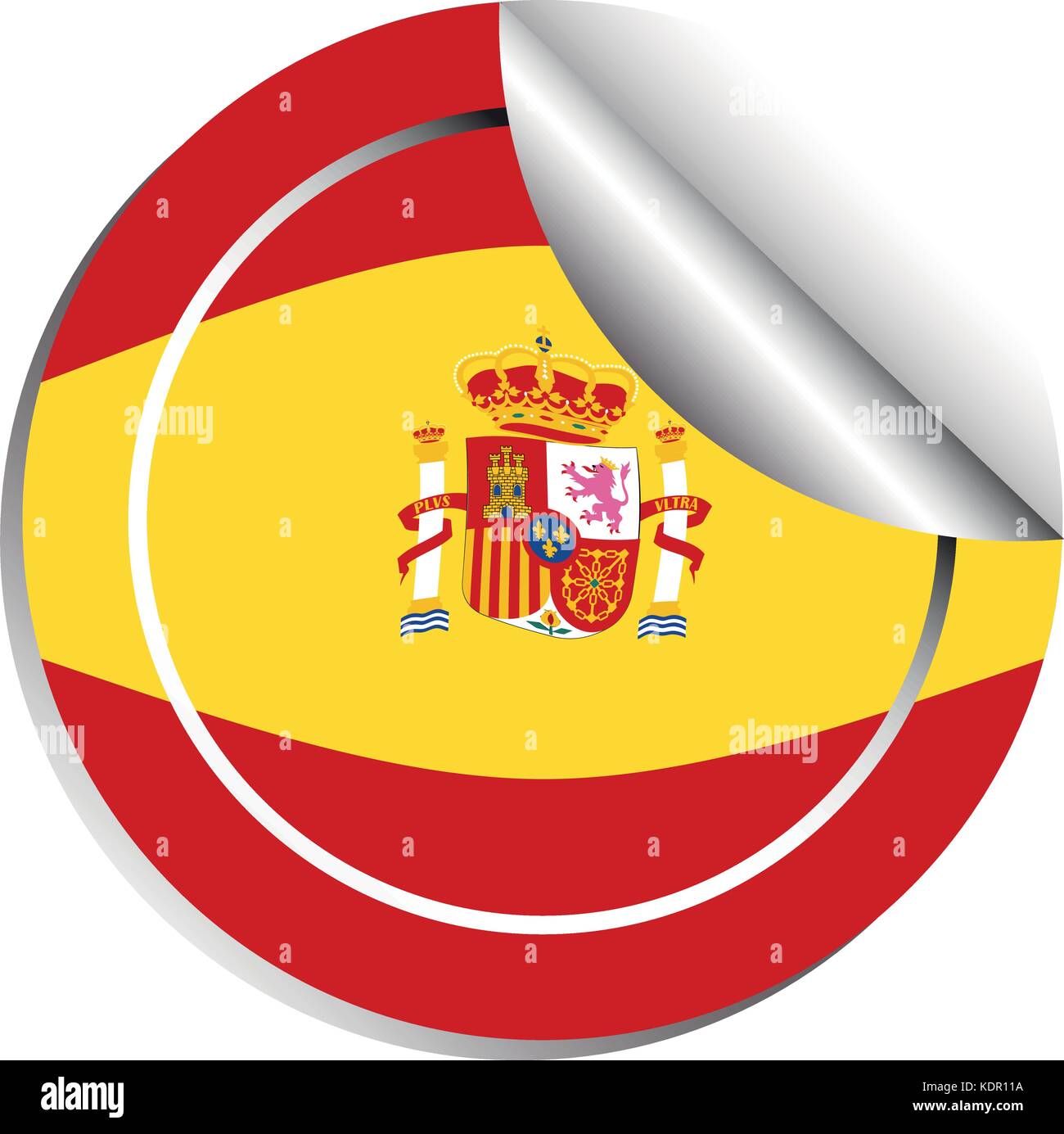 Sticker design for flag of Spain illustration Stock Vector Image & Art ...