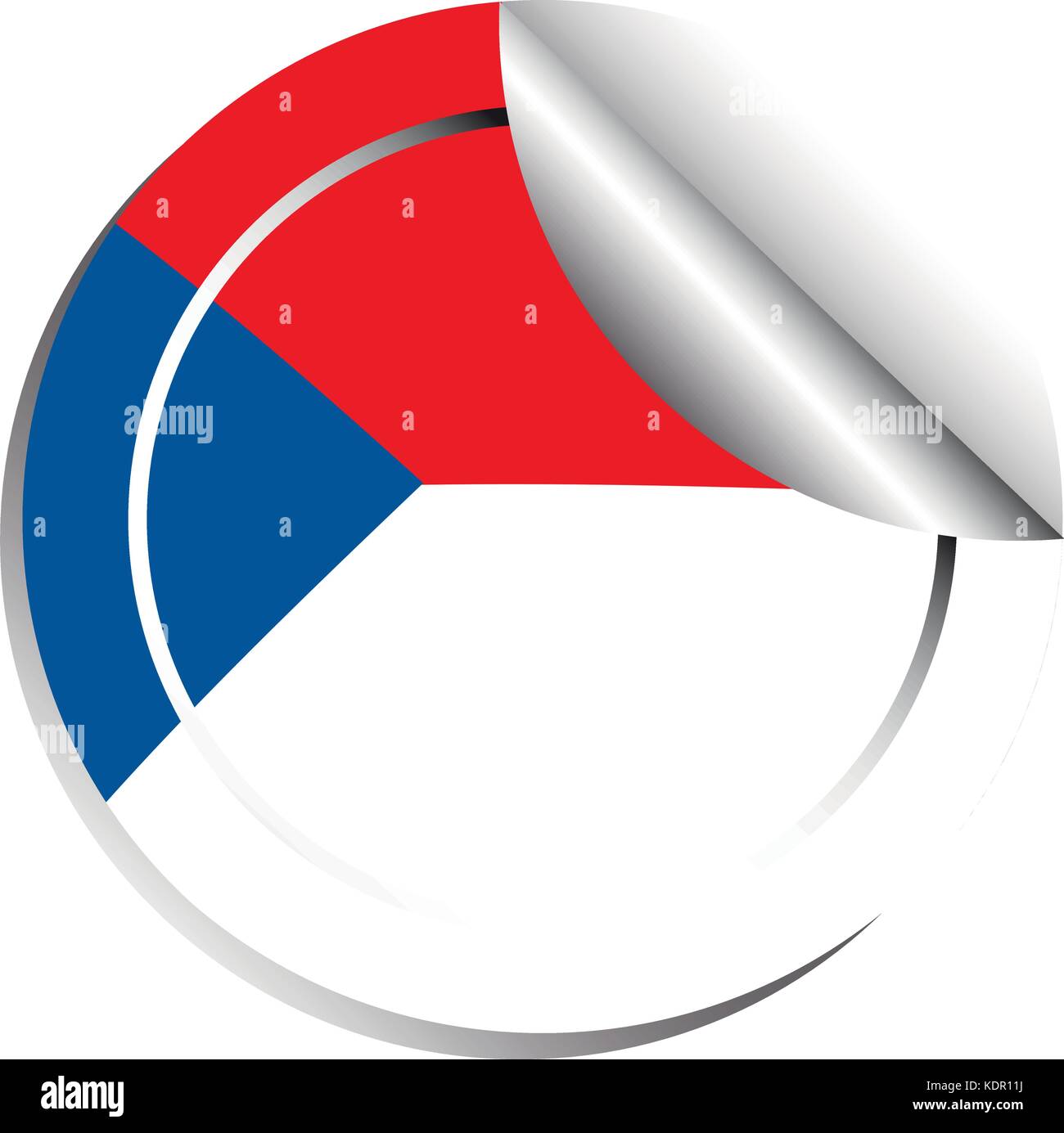 Sticker template for Czech Republic flag illustration Stock Vector ...