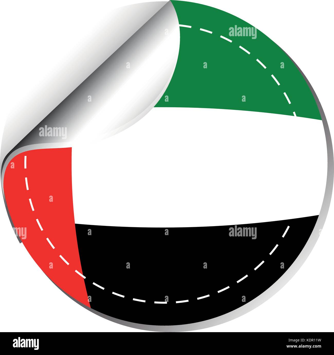 Sticker design for flag of Arab Emirates illustration Stock Vector ...