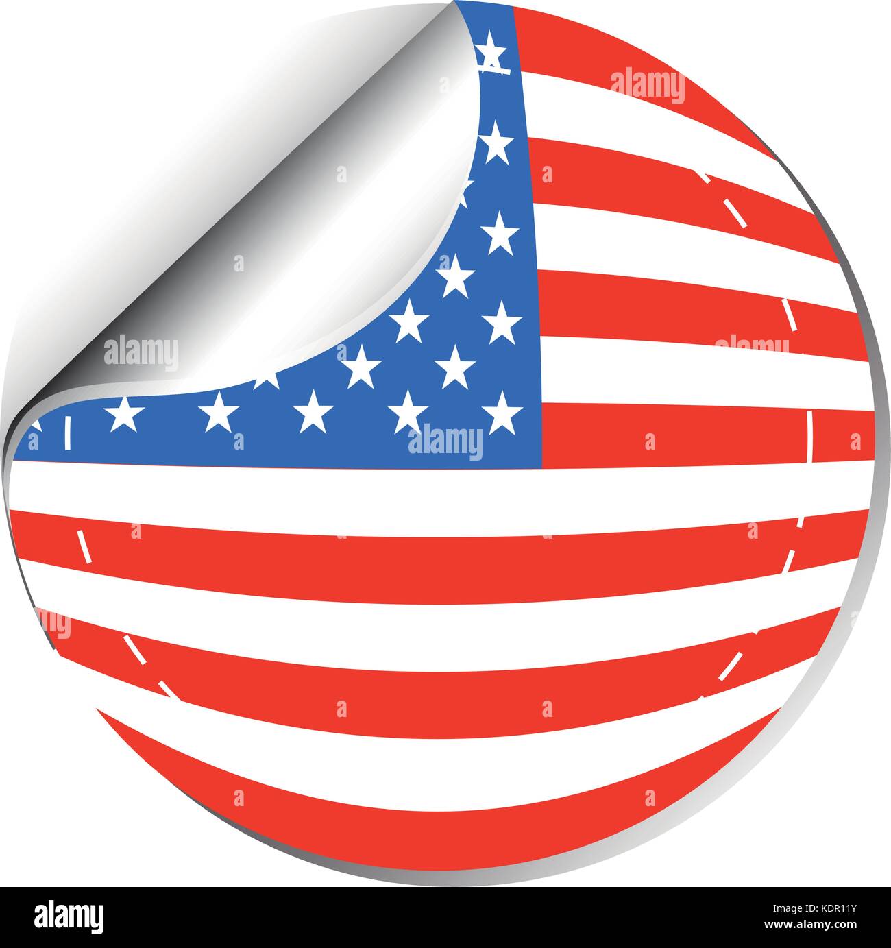 America flag in sticker design illustration Stock Vector Image & Art ...