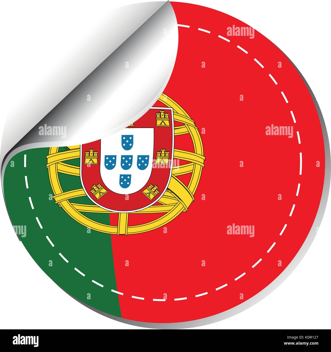 Flag of Portugal in round shape illustration Stock Vector Image & Art ...