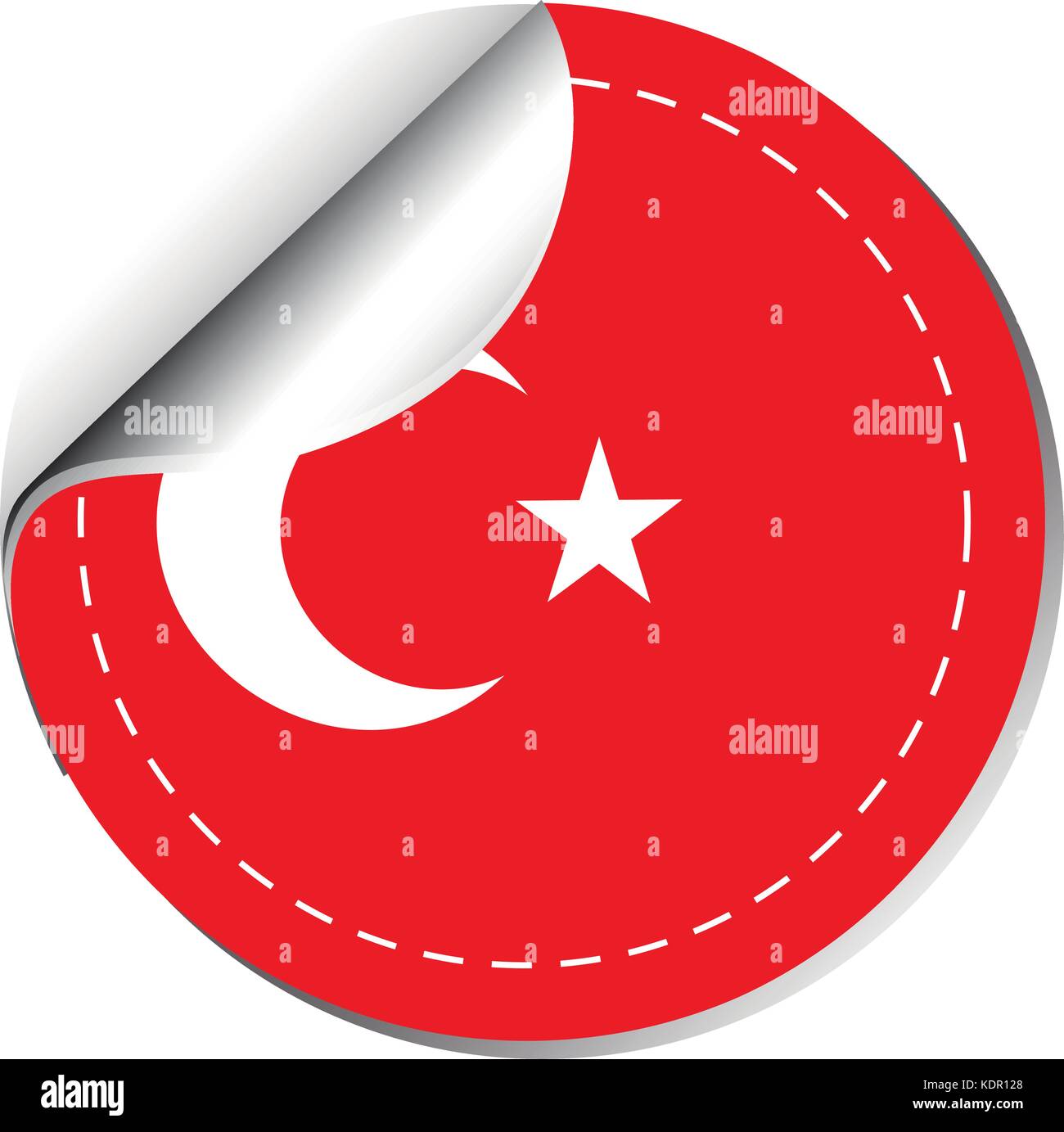 Sticker design for flag of Turkey illustration Stock Vector Image & Art ...