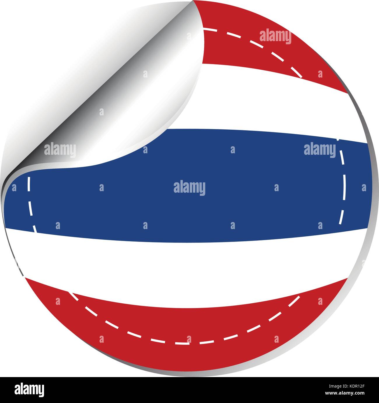 Thailand flag on round sticker illustration Stock Vector Image & Art ...