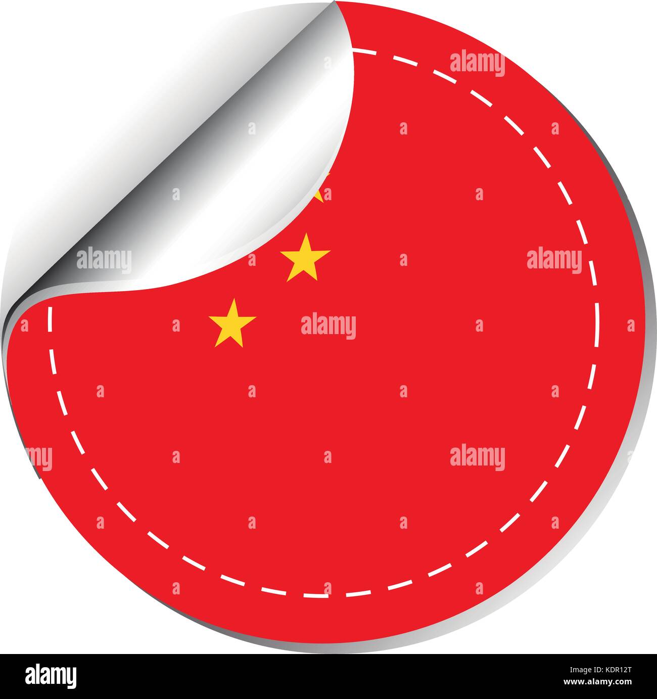 Sticker design for China flag illustration Stock Vector Image & Art - Alamy