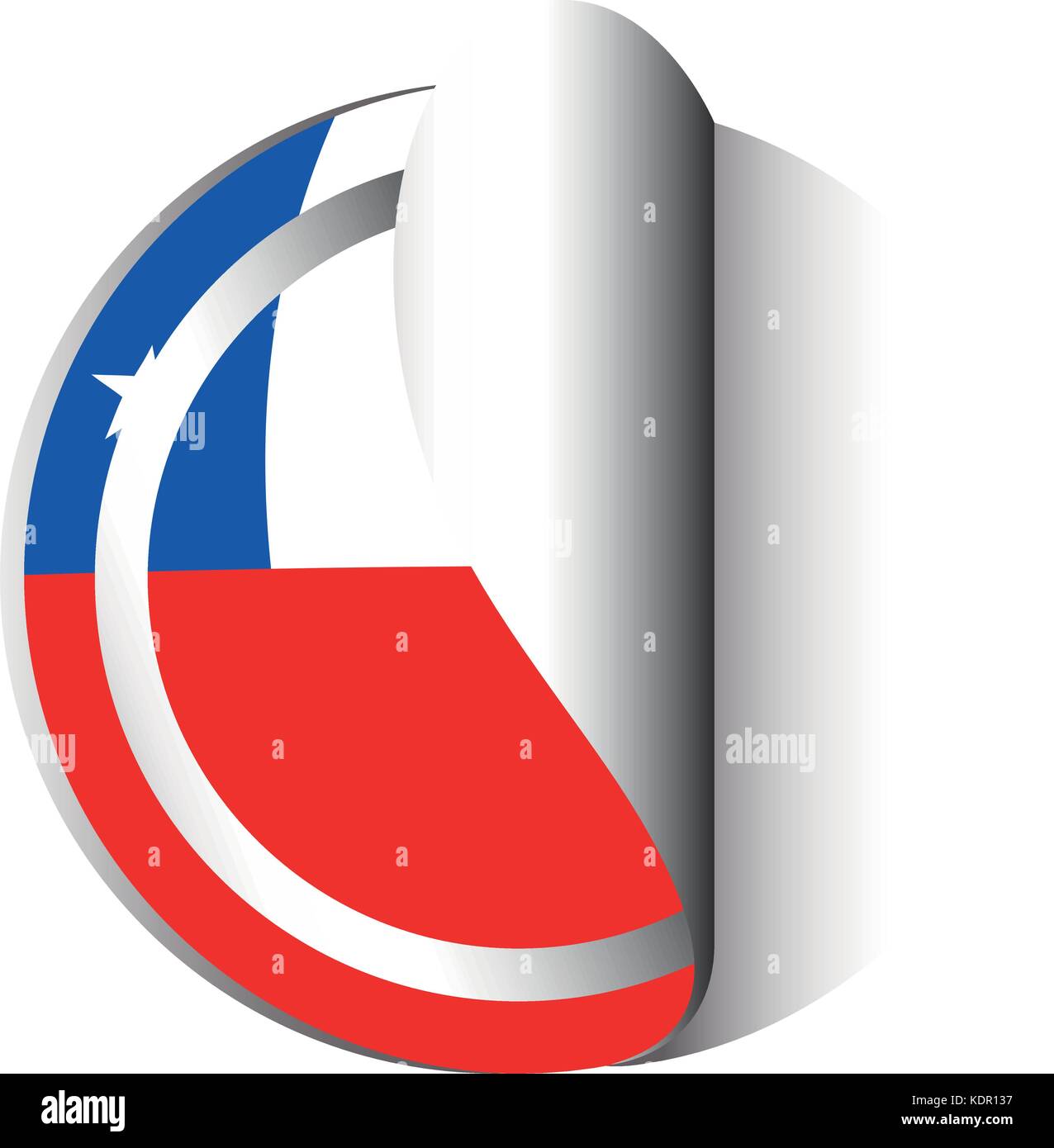 Sticker design for flag of Chile illustration Stock Vector Image & Art ...