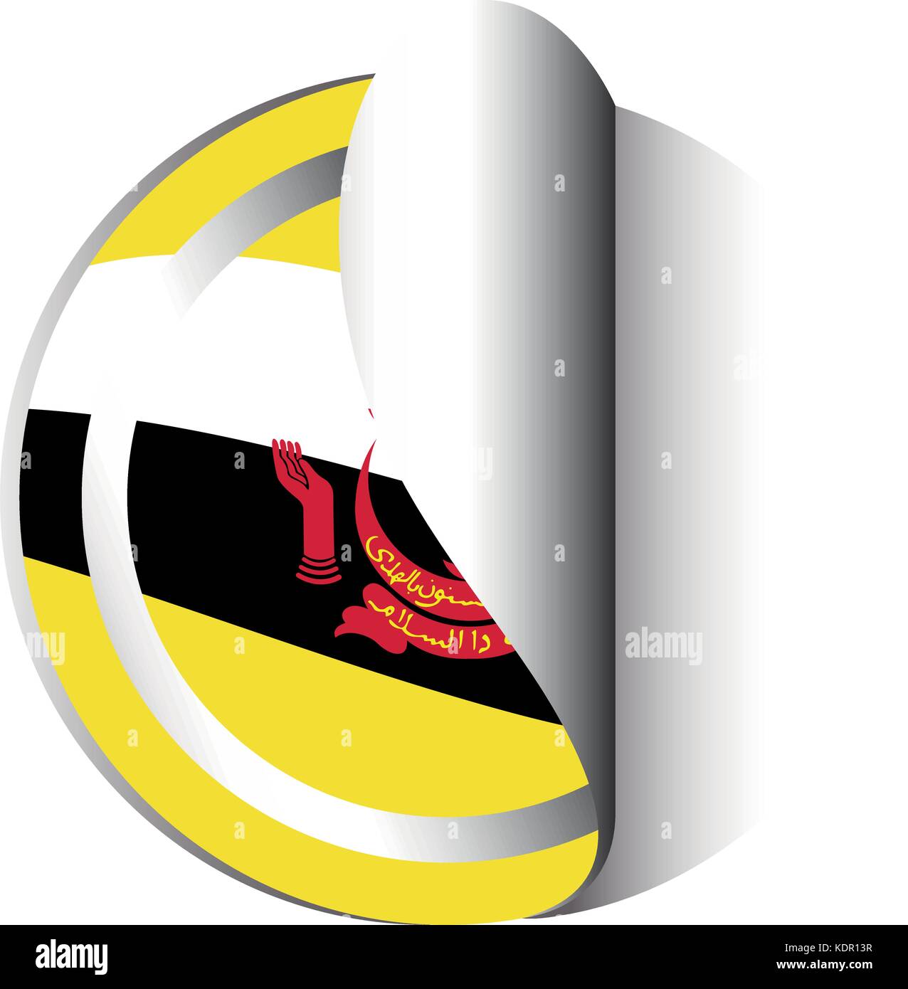 Brunei flag on round sticker illustration Stock Vector Image & Art - Alamy