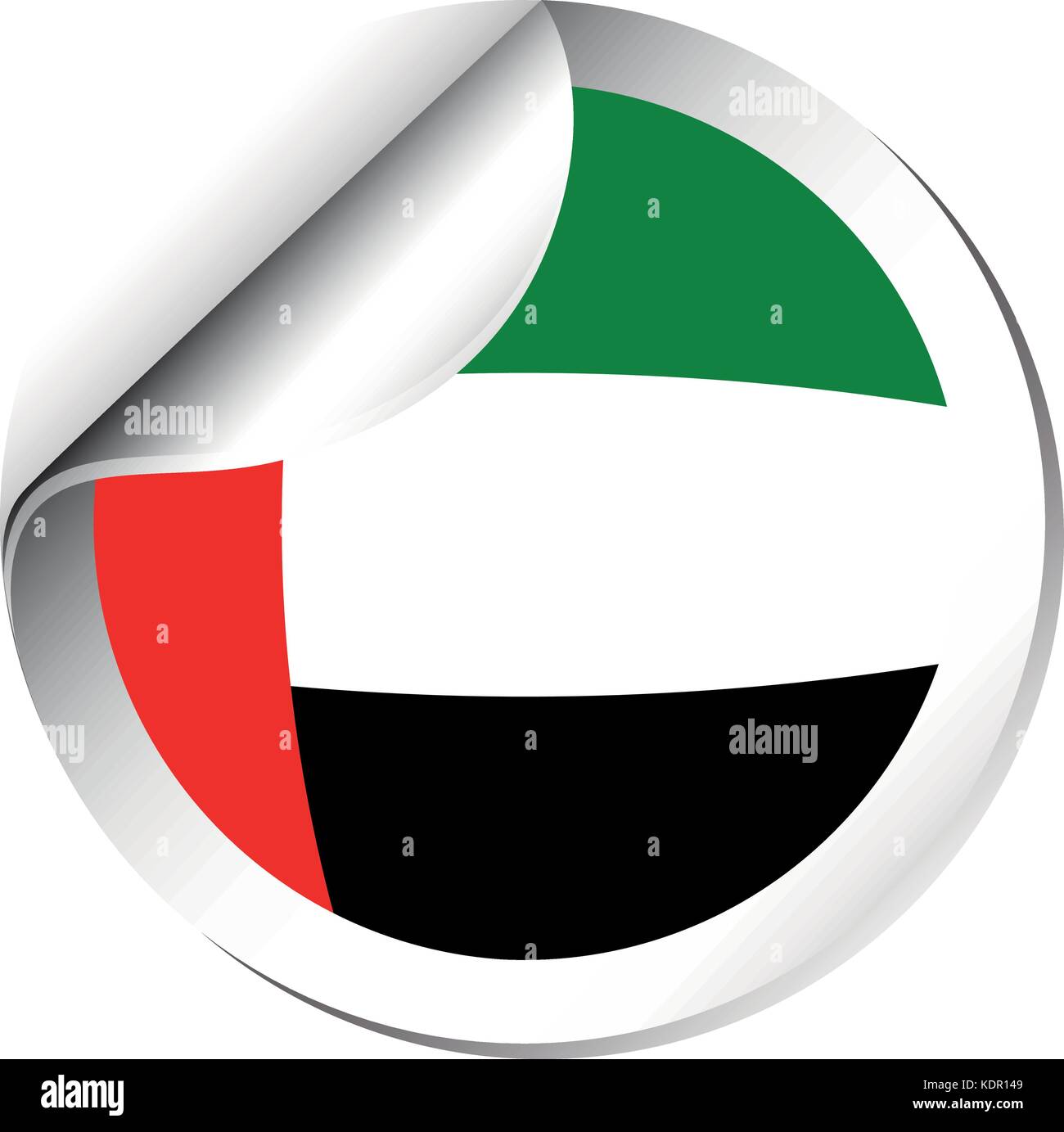 Sticker design for flag of Arab Emirates illustration Stock Vector ...