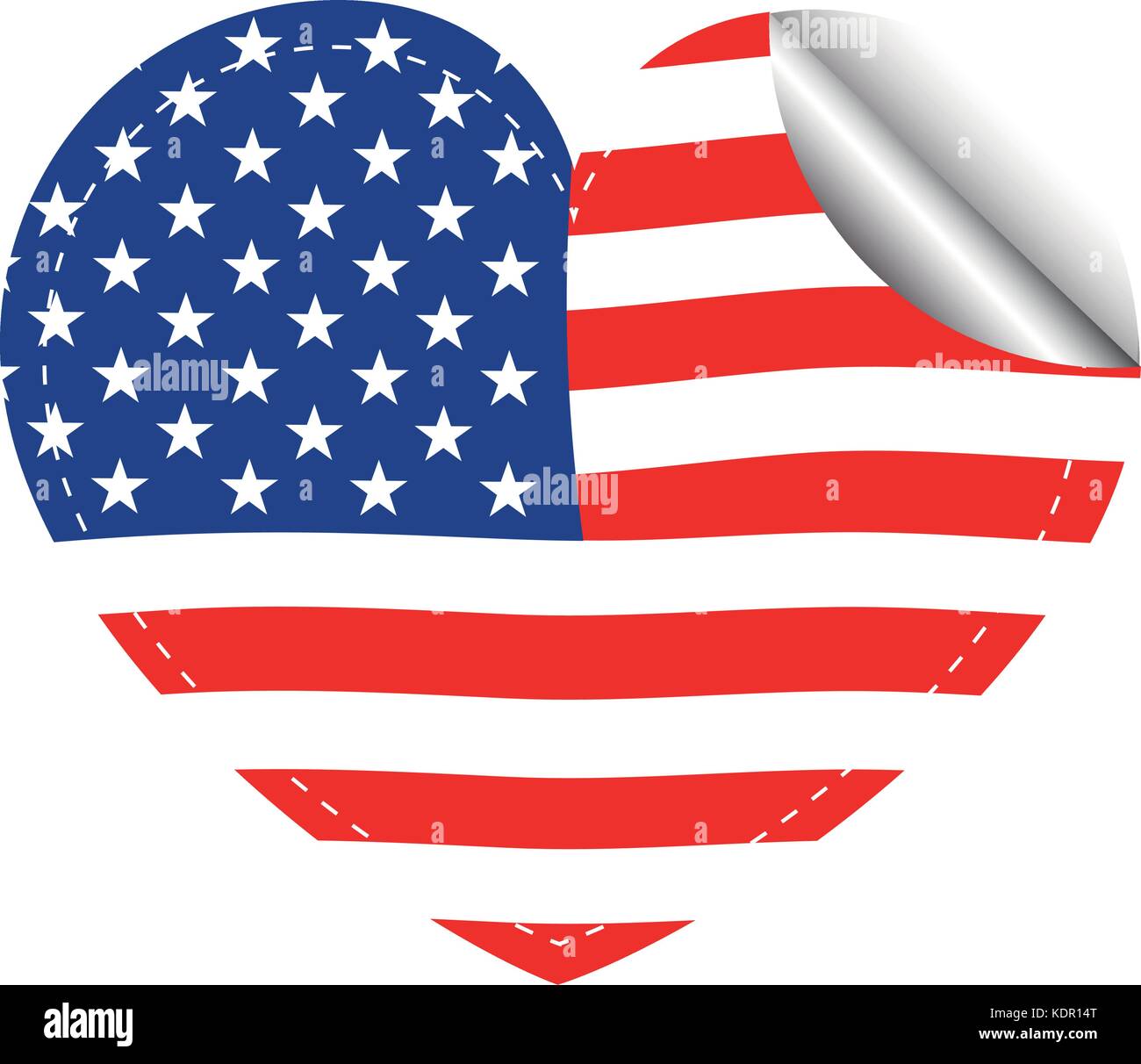 Flag of America in heart shape illustration Stock Vector Image & Art ...