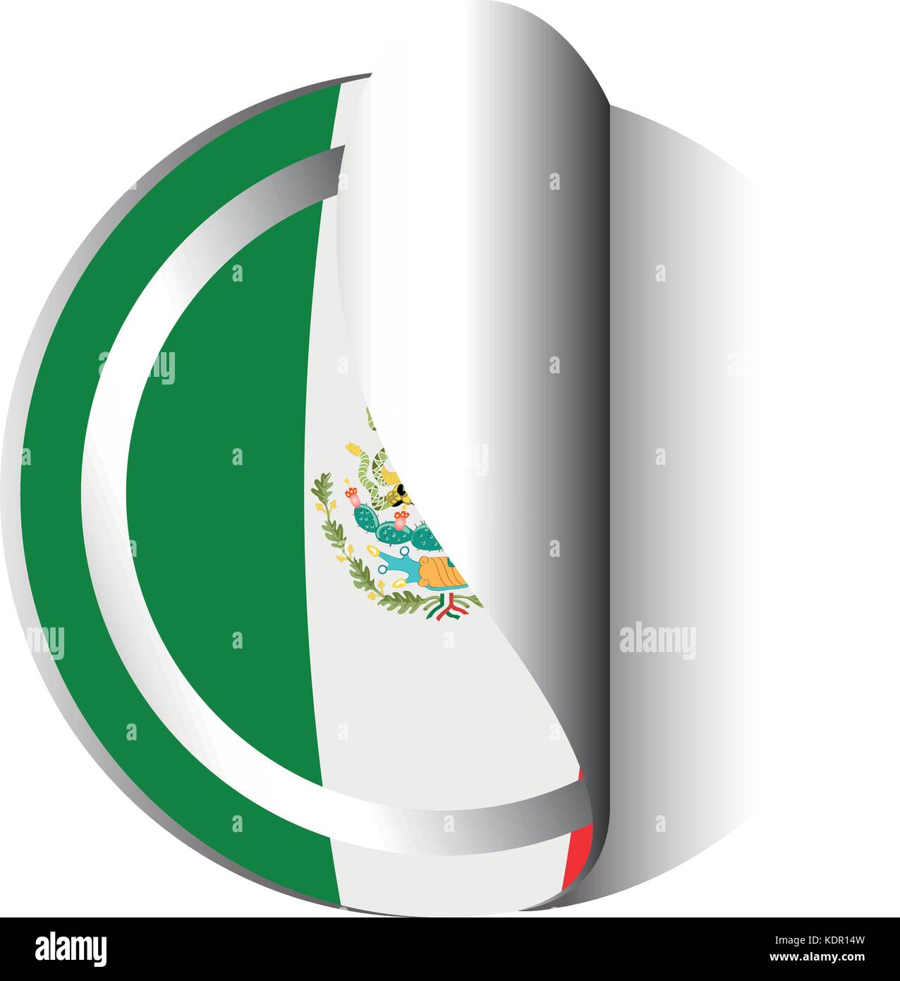Sticker design for flag of Mexico illustration Stock Vector Image & Art ...
