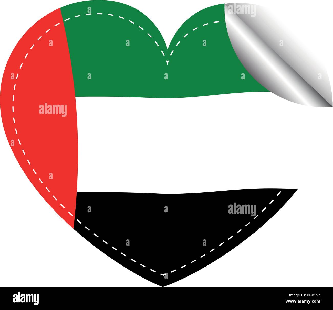 Sticker design for Arab Emirates flag illustration Stock Vector Image ...