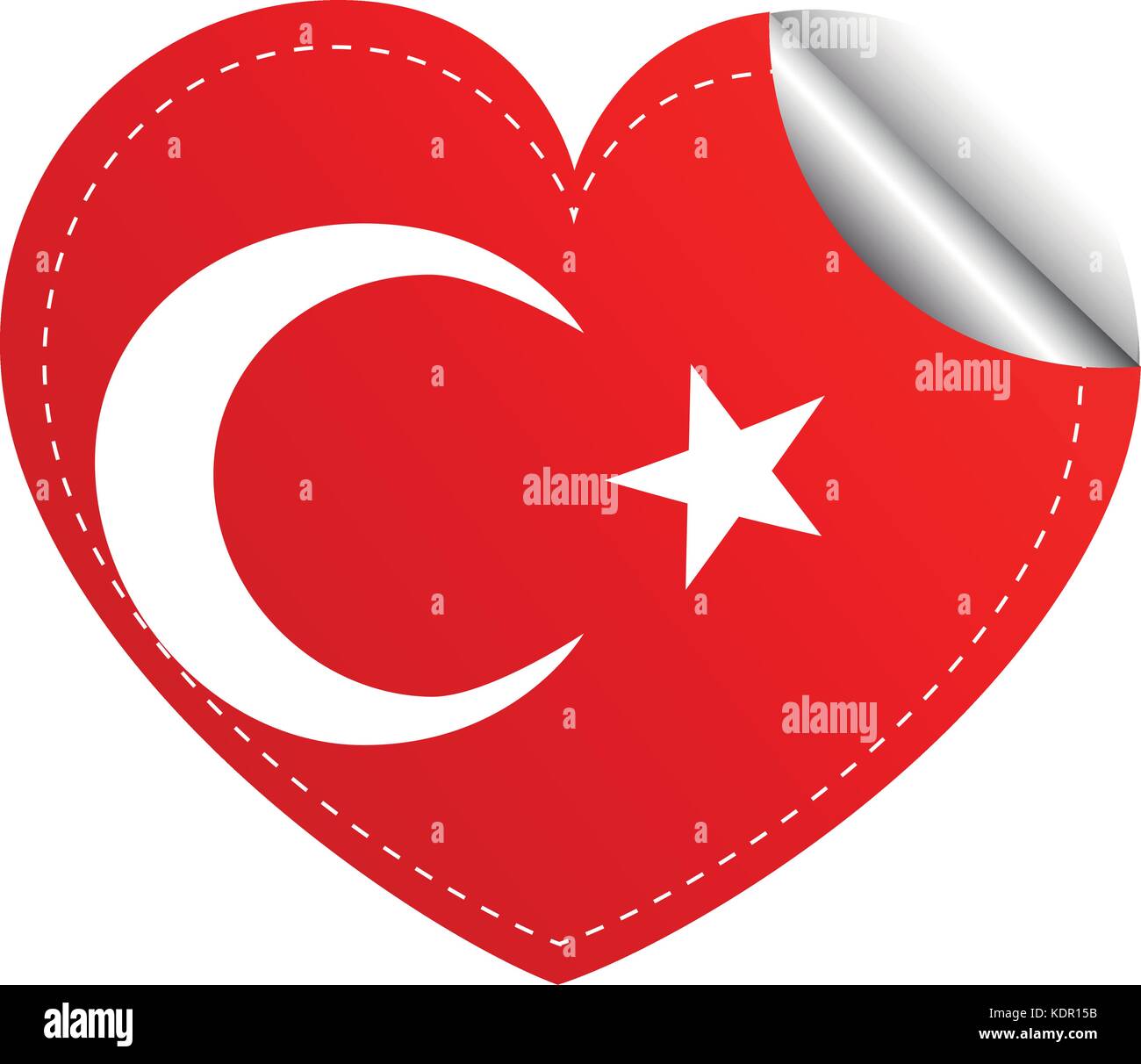 Flag turkey in heart shape hi-res stock photography and images - Alamy