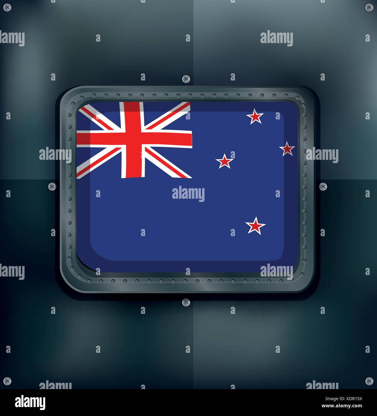 New Zealand flag on sqaure frame illustration Stock Vector Image & Art ...