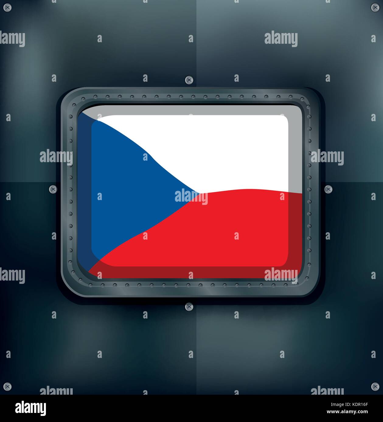Czech Republic flag on square frame illustration Stock Vector Image ...