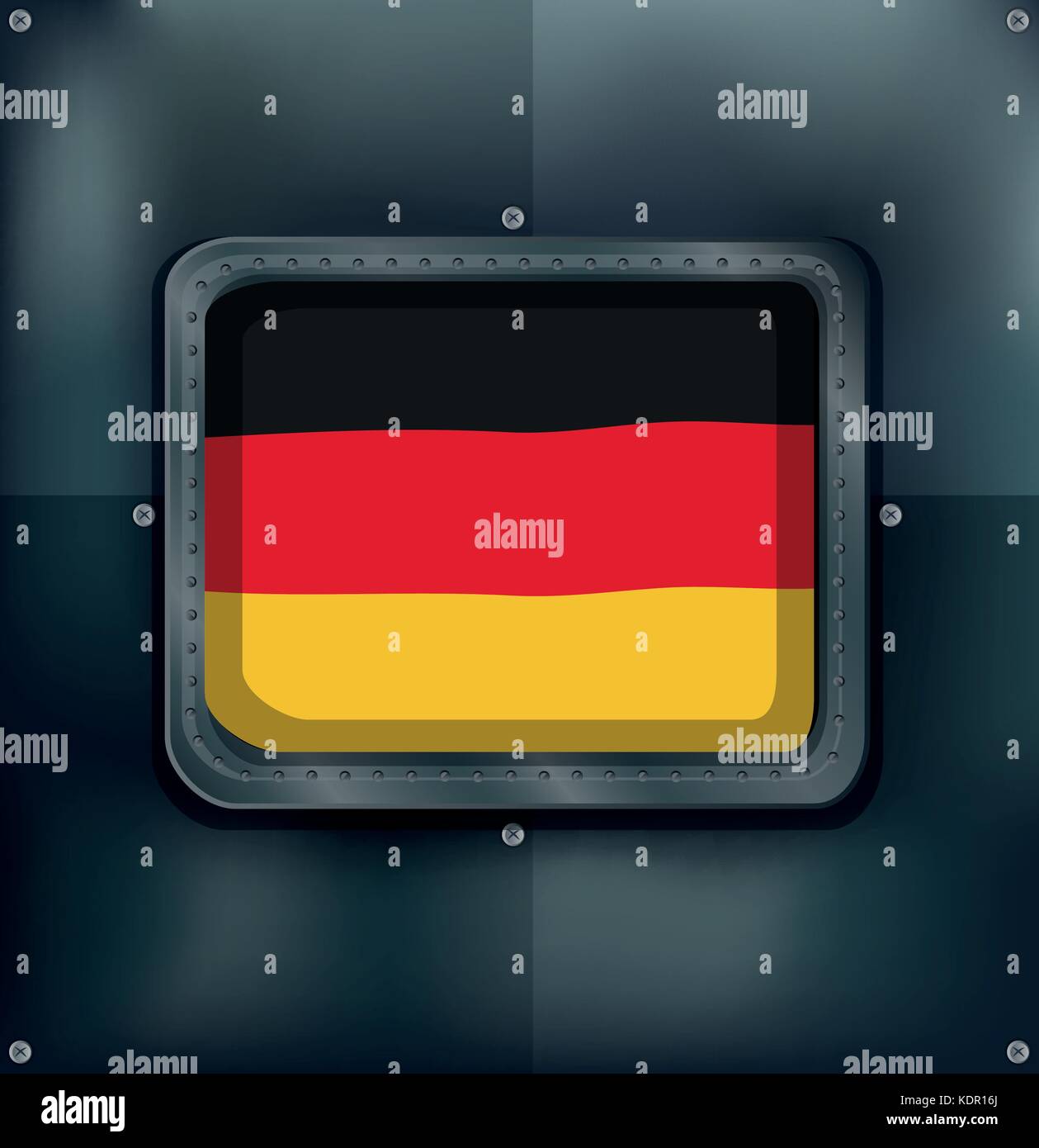 Flag of Germany on metalic frame illustration Stock Vector Image & Art ...