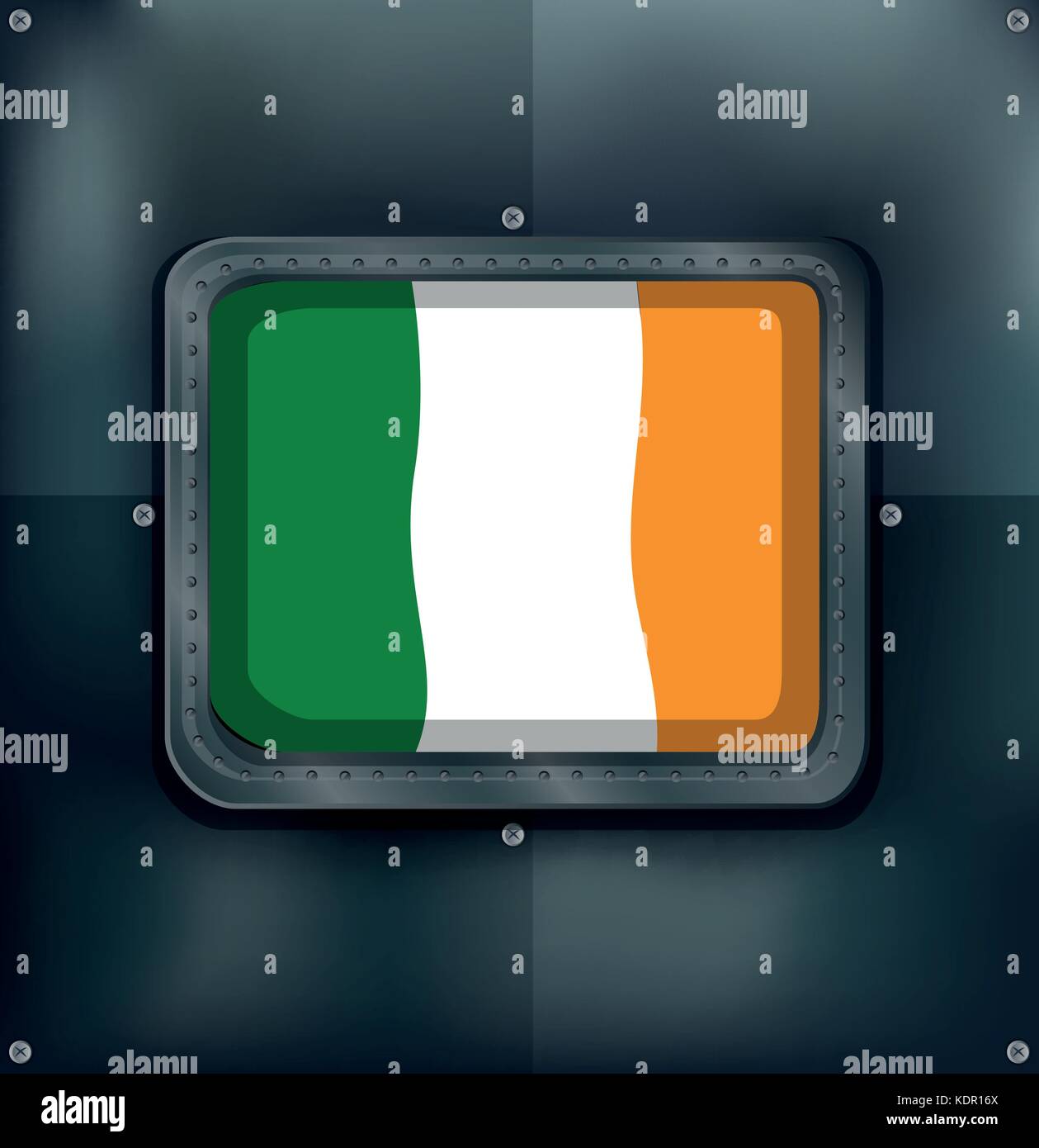 Ireland flag on square badge illustration Stock Vector Image & Art - Alamy