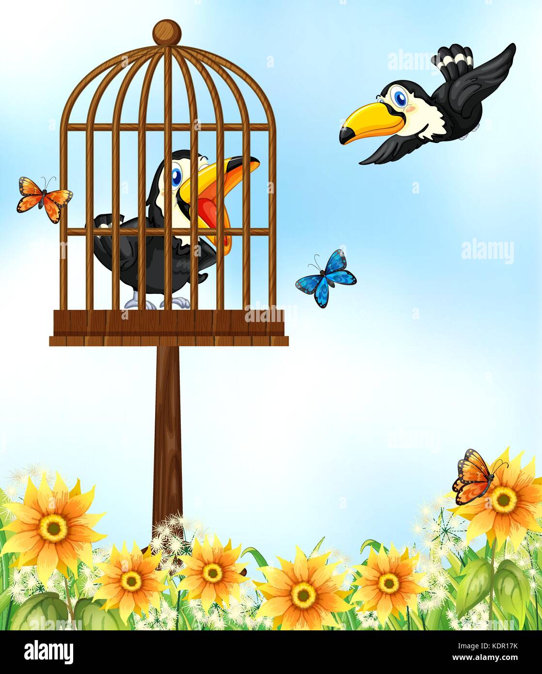 Two birds flying in Stock Vector Images - Alamy