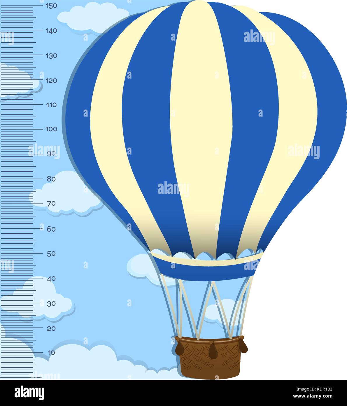 Measuring height scales on paper with balloon illustration Stock Vector ...