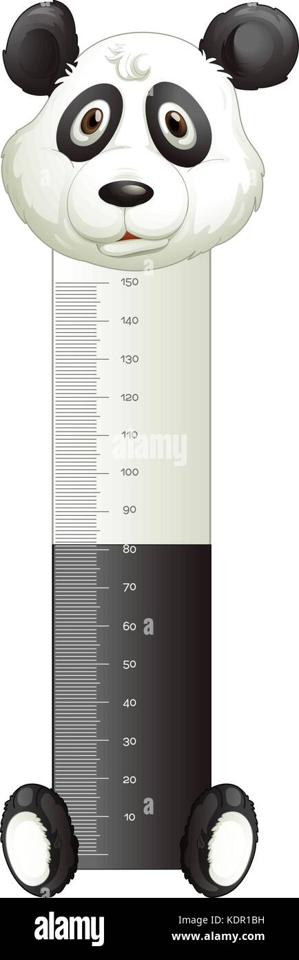 Panda paper with measuring height scales illustration Stock Vector ...