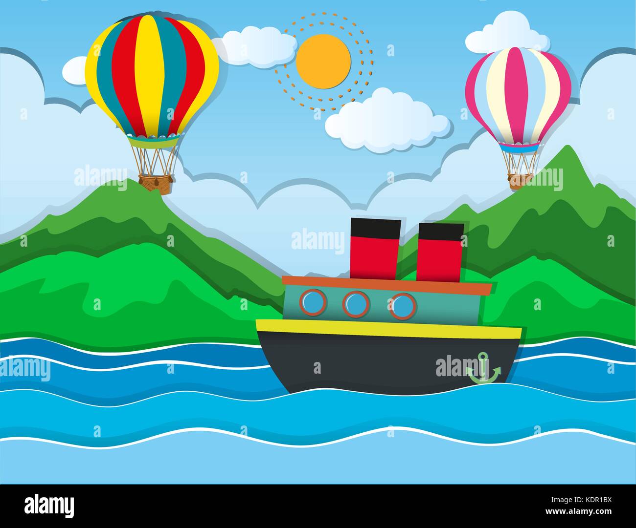Balloon sailing Stock Vector Images - Alamy