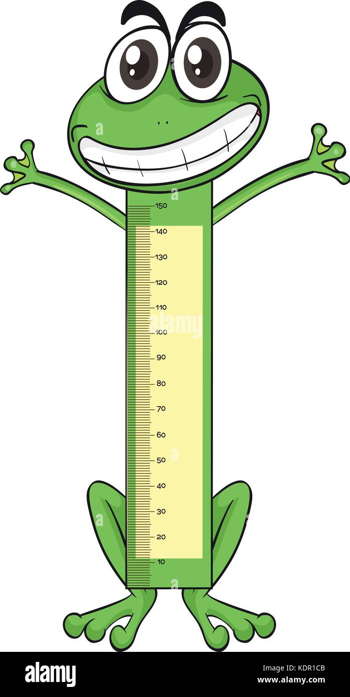 Measuring height scales on paper with frog illustration Stock Vector ...