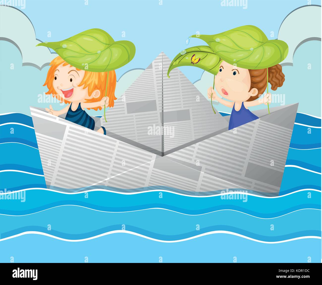 Paper boat children Stock Vector Images - Alamy