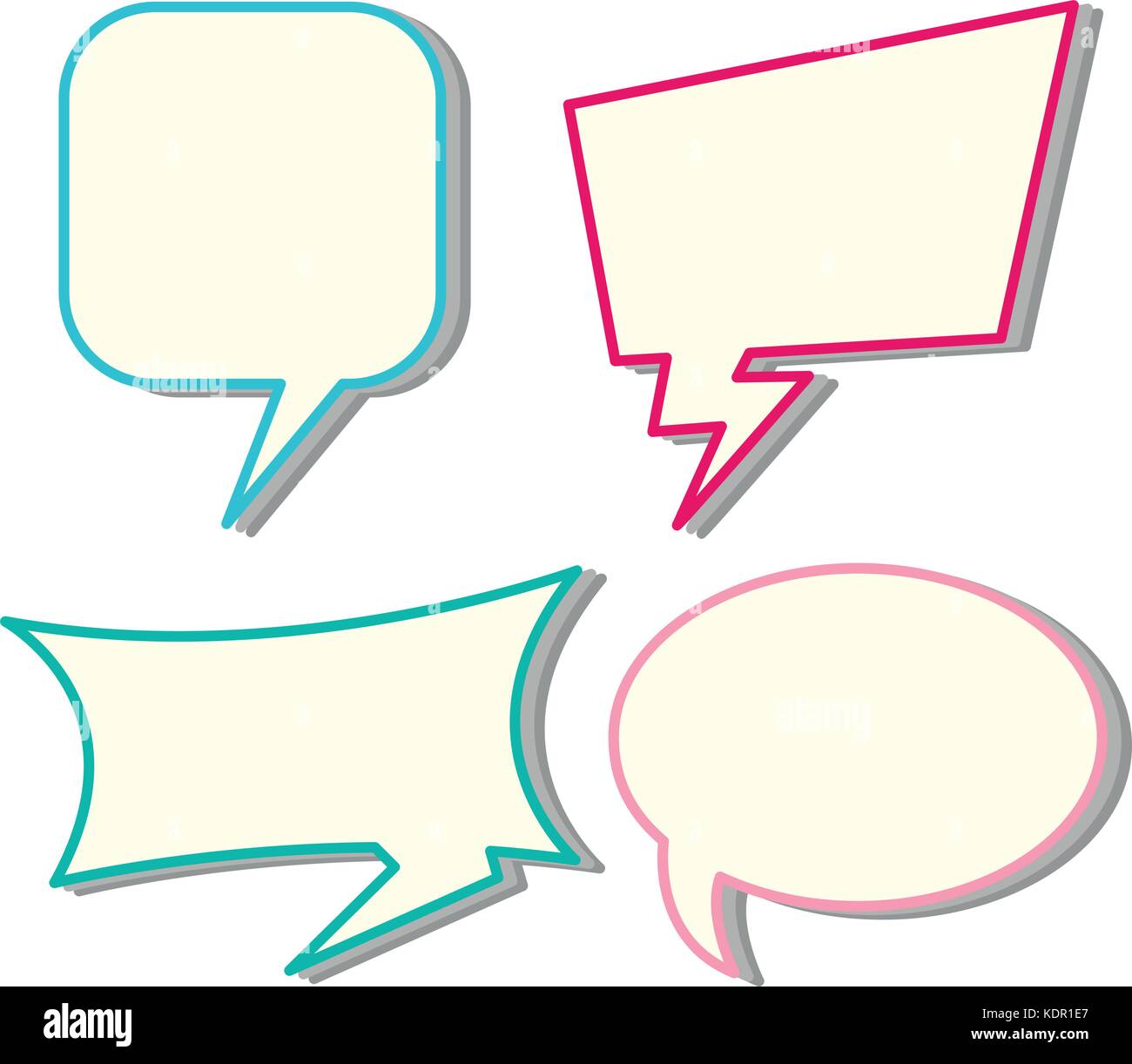 Four designs of speech bubbles illustration Stock Vector Image & Art ...