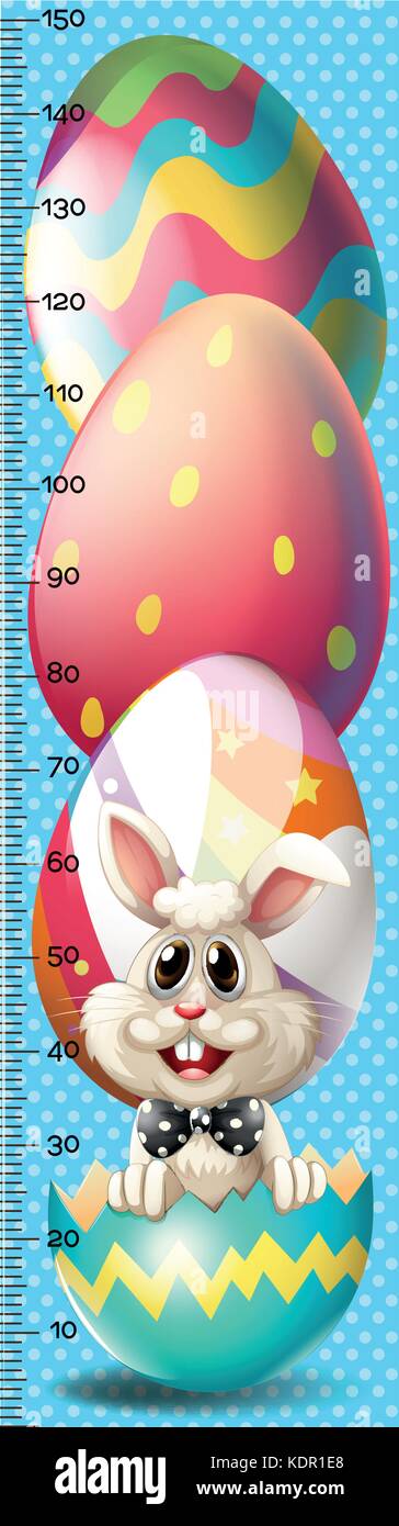 Growth mearsuring chart with easter bunny illustration Stock Vector ...