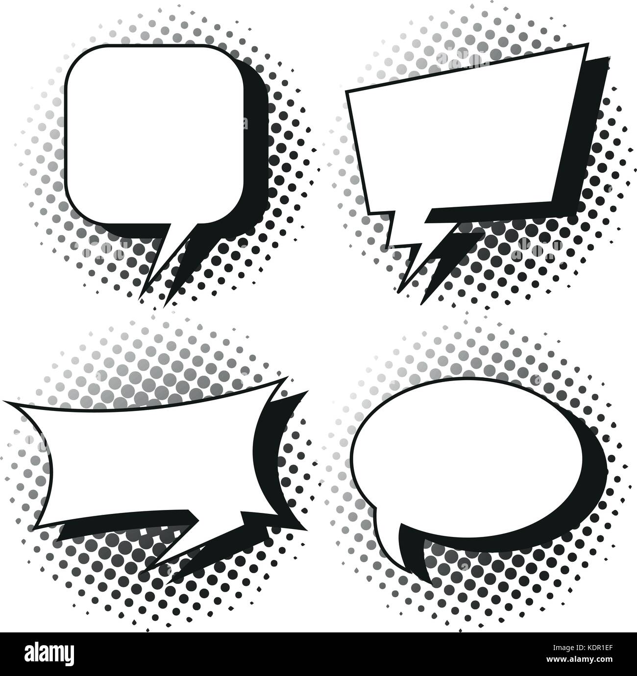 Four designs of speech bubbles illustration Stock Vector Image & Art ...