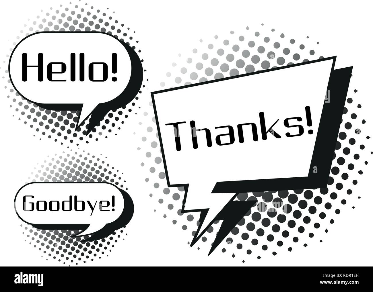 Expression words on speech bubbles illustration Stock Vector Image ...