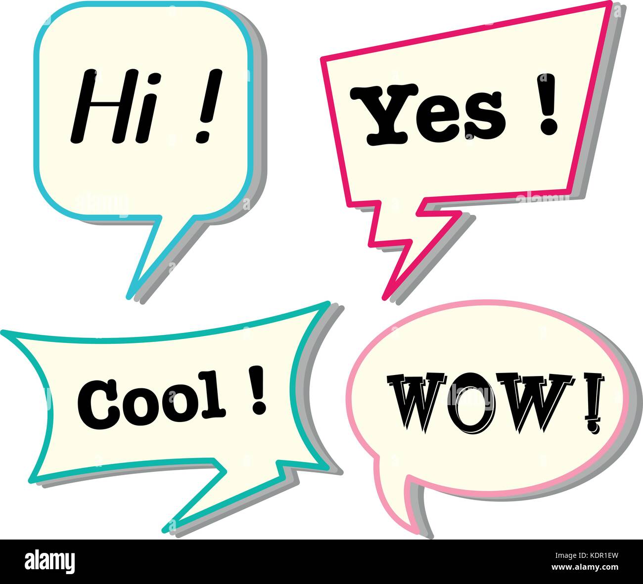 Speech bubbles with different expressions illustration Stock Vector ...