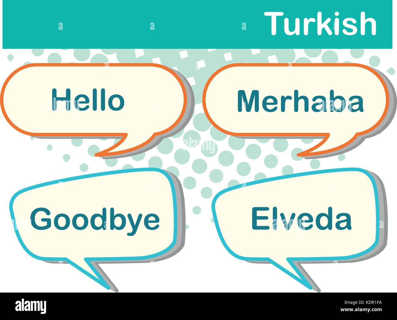 Speech bubbles with Turkish words illustration Stock Vector Image & Art ...