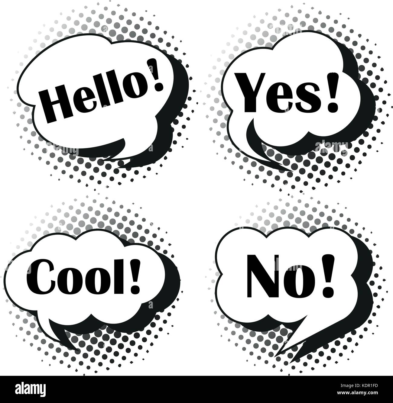 Expressions in speech bubbles illustration Stock Vector Image & Art - Alamy