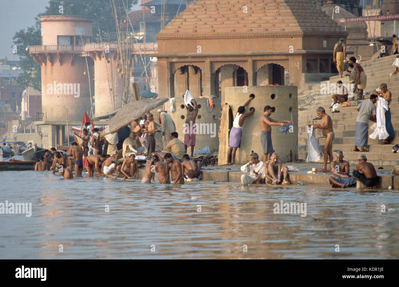 Indian, Varanasi, hindus Bathing in the Ganges Stock Photo - Alamy