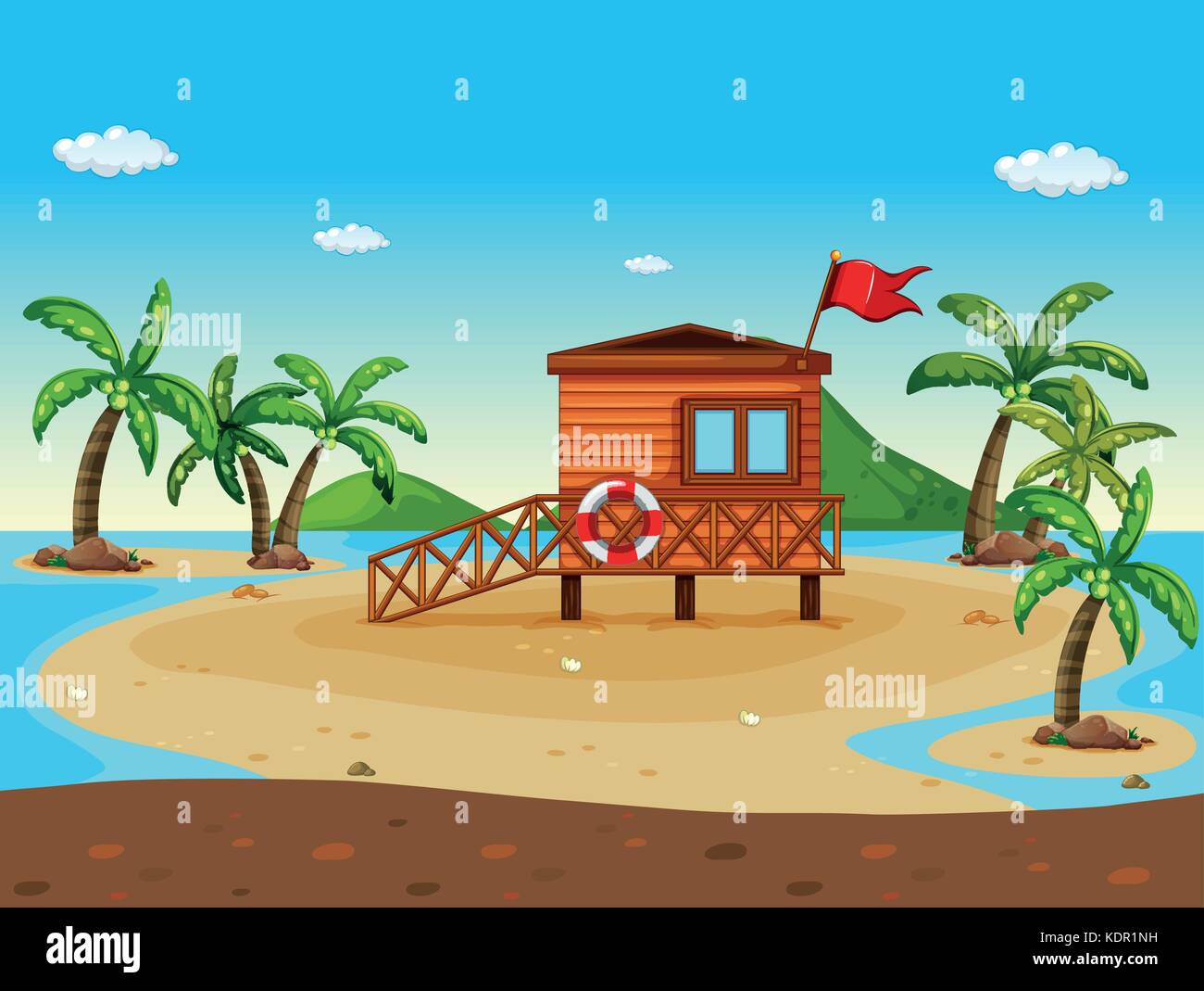 Lifeguard house on the beach illustration Stock Vector Image & Art - Alamy