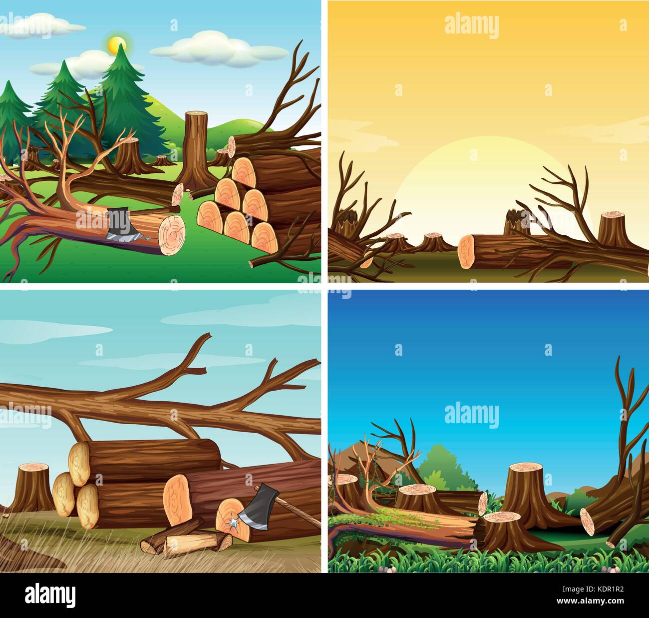 Deforestation Stock Vector Images - Alamy