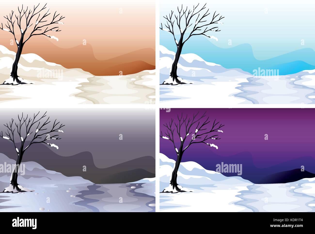 What is different tree and sky Stock Vector Images - Alamy