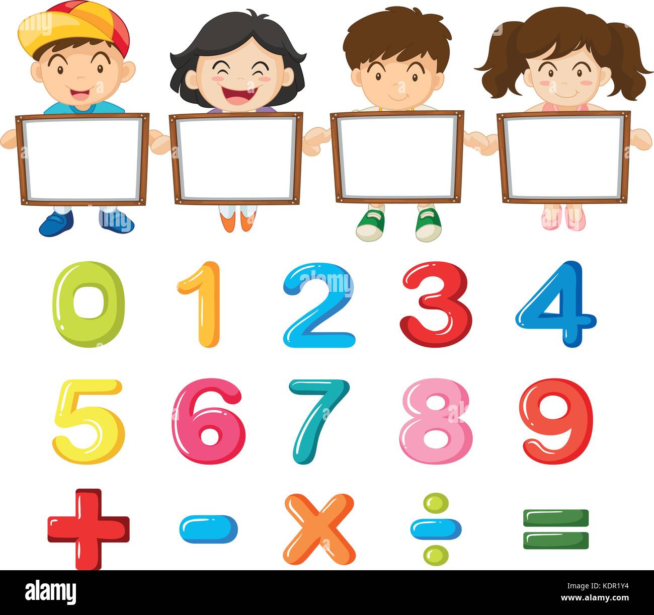 Illustration colorful mathematics symbols Stock Vector Images - Alamy