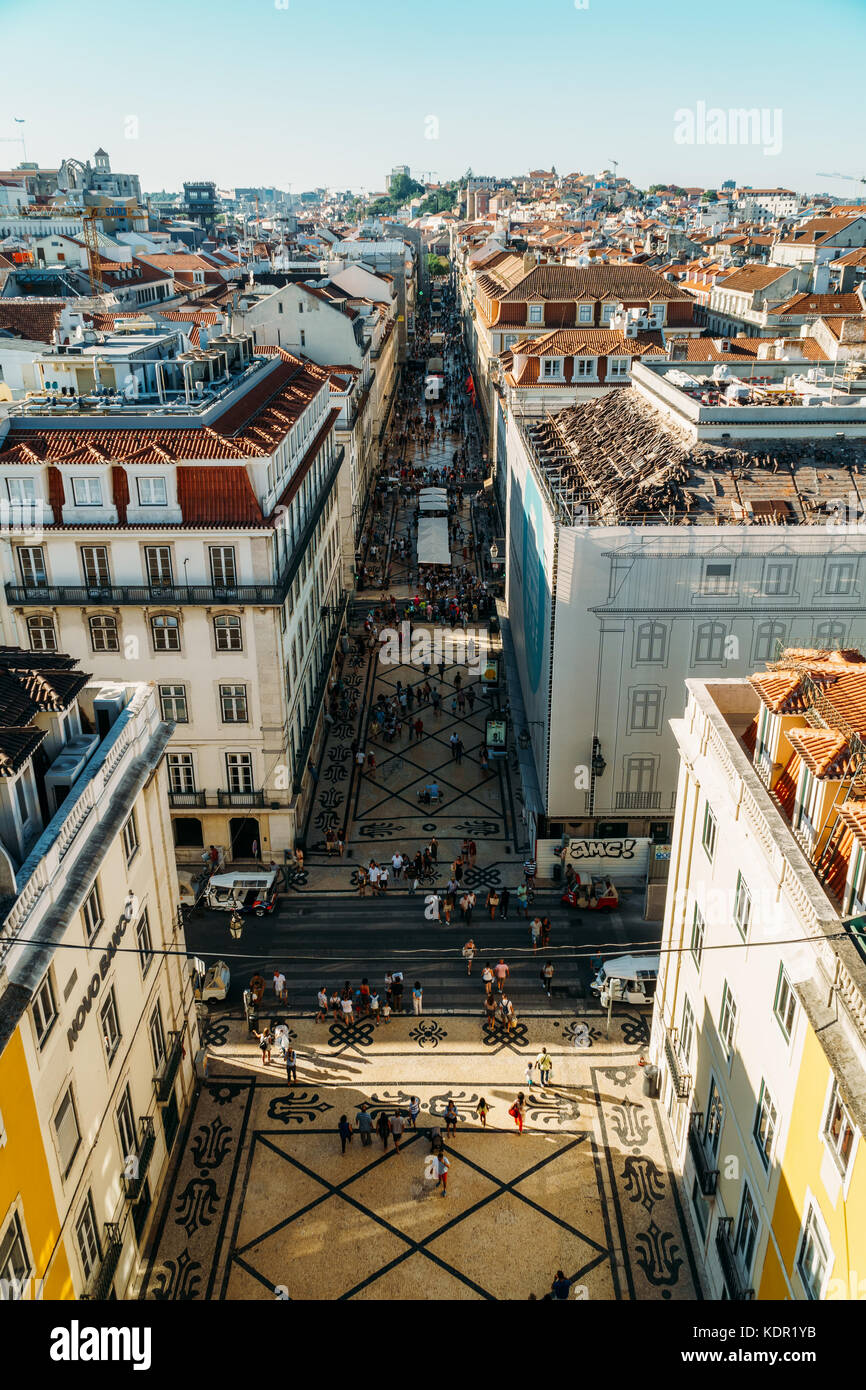 LISBON, PORTUGAL - AUGUST 11, 2017: Aerial View Of Lisbon City In ...