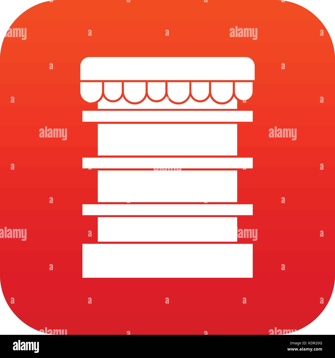 Empty supermarket refrigerator icon digital red Stock Vector Image ...