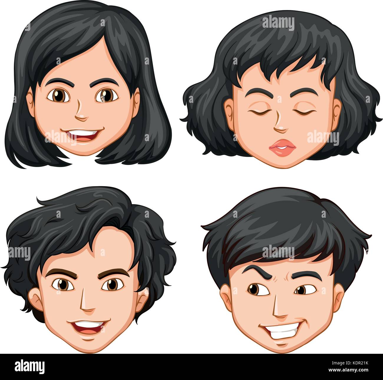 Four people with different feelings illustration Stock Vector Image ...