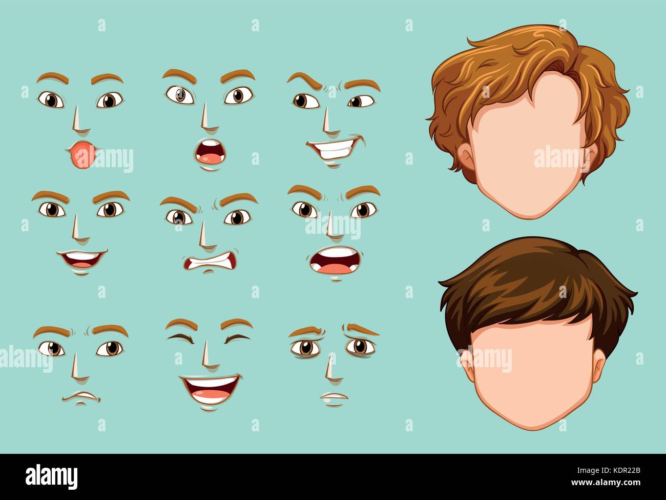 Faceless characters and different emotions illustration Stock Vector ...