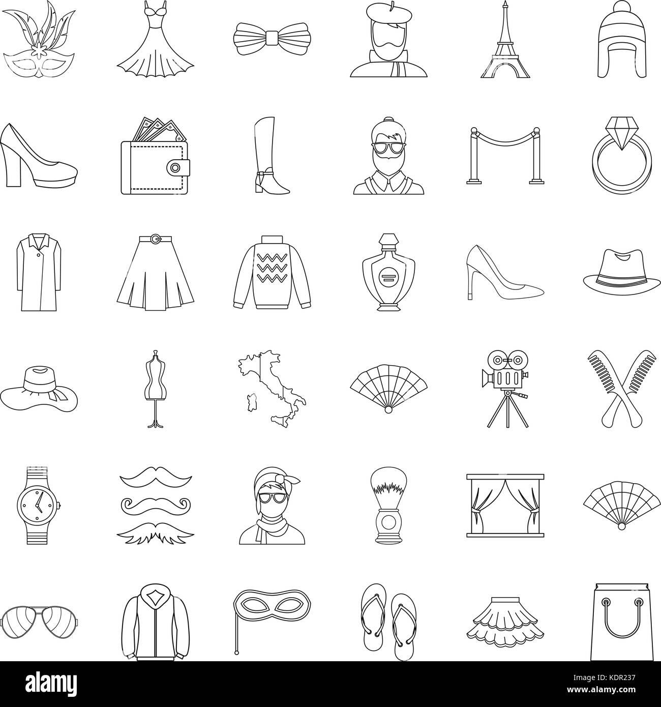 Vogue icons set, outline style Stock Vector Image & Art - Alamy