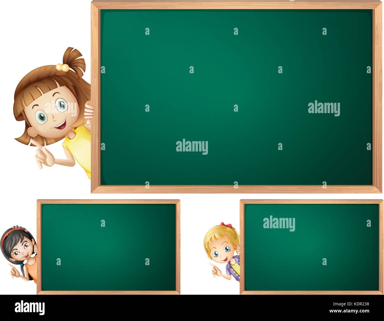 Board template with cute girls illustration Stock Vector Image & Art ...