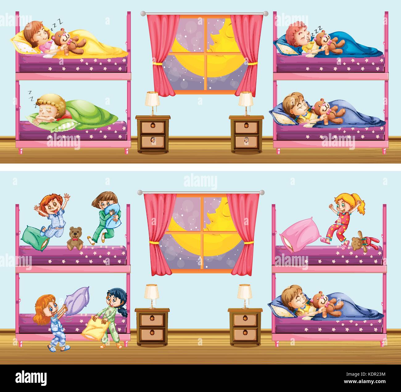 Room with beds Stock Vector Images - Alamy
