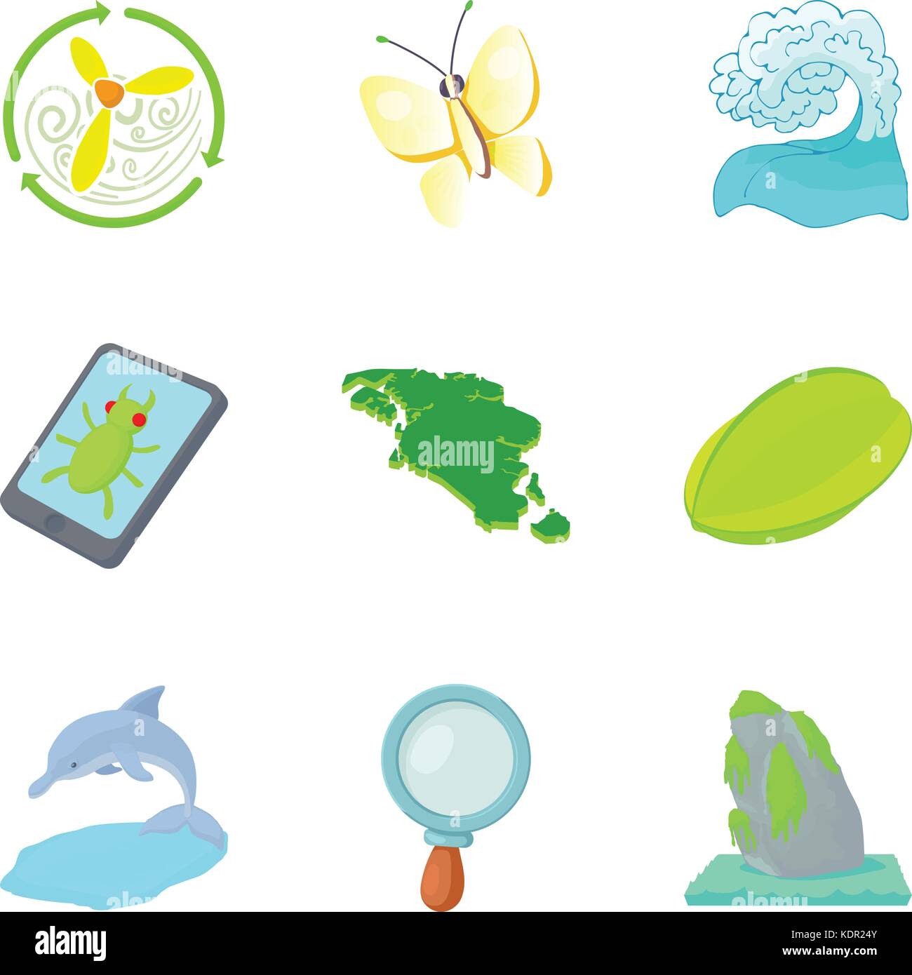 Continent icons set, cartoon style Stock Vector Image & Art - Alamy