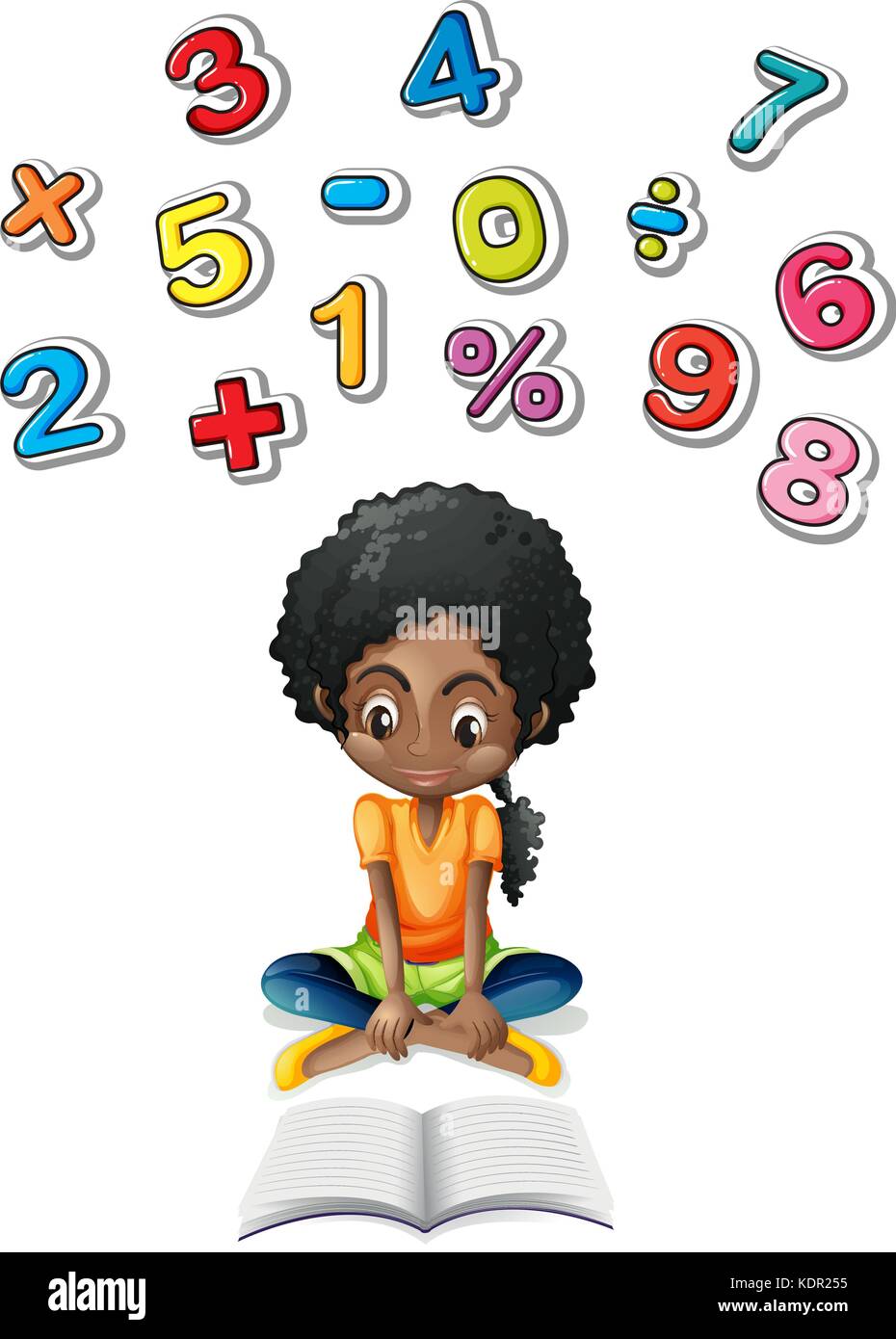 Girl counting math Stock Vector Images - Alamy