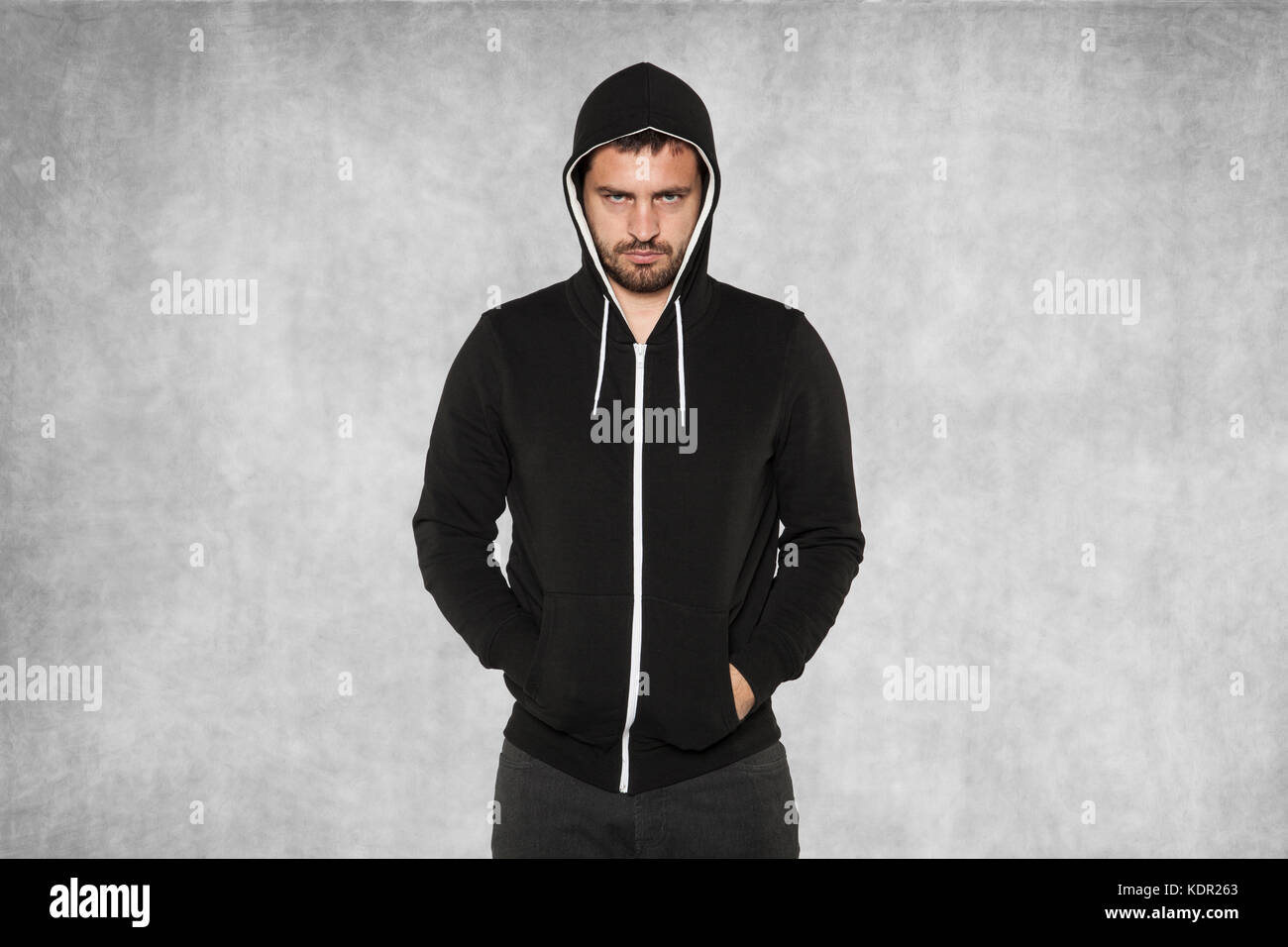 hooligan dressed in black Stock Photo - Alamy
