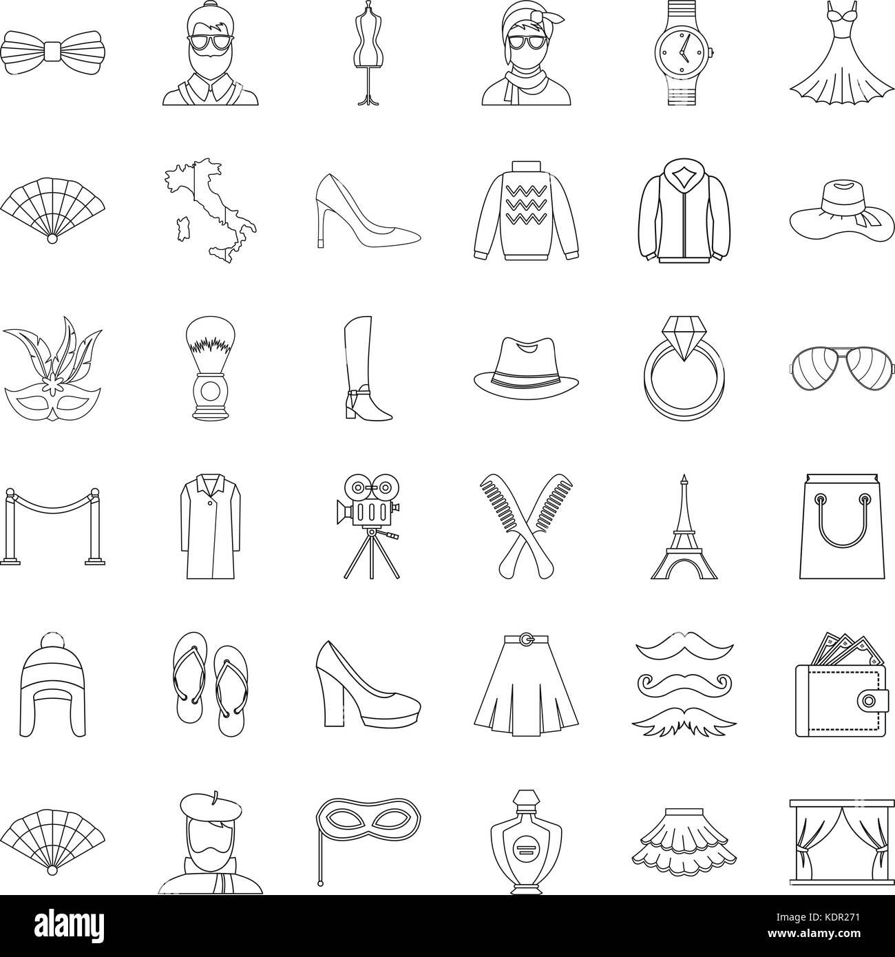 Mode Icons Set Outline Style Stock Vector Image And Art Alamy