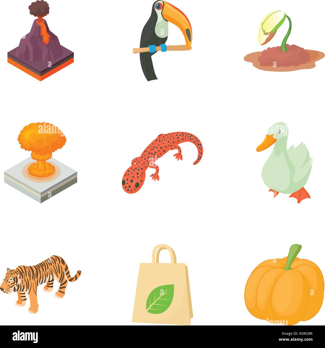 Threat to nature icons set, cartoon style Stock Vector Image & Art - Alamy