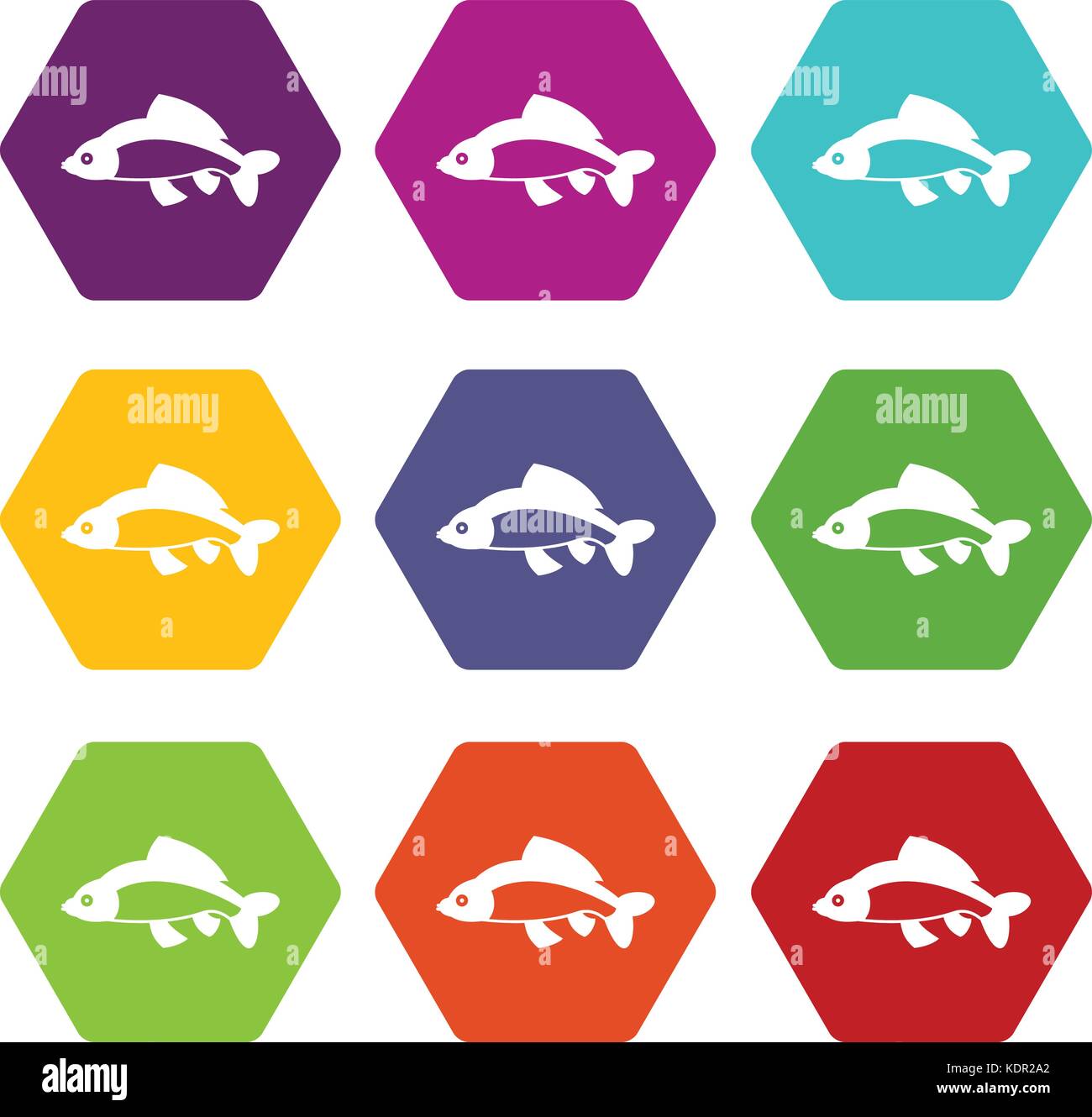 Fish icon set color hexahedron Stock Vector Image & Art - Alamy